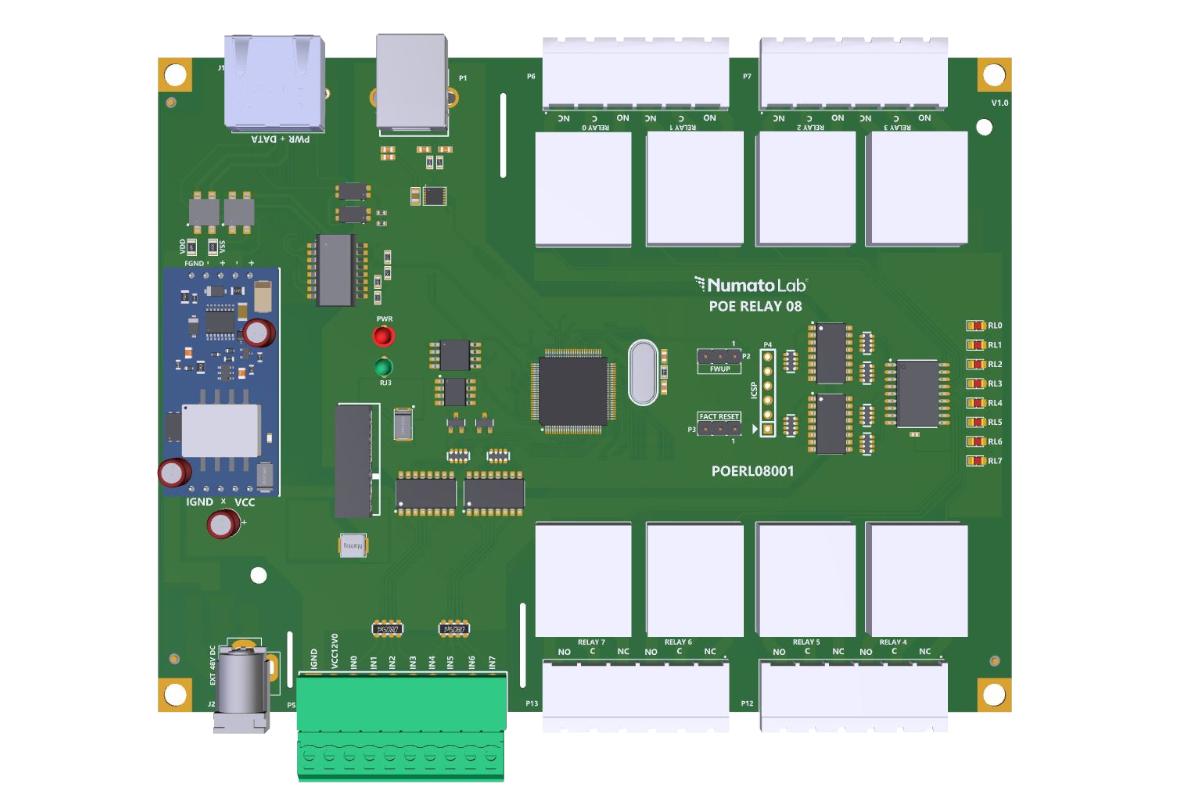 8 Channel PoE Relay Module | Numato Lab